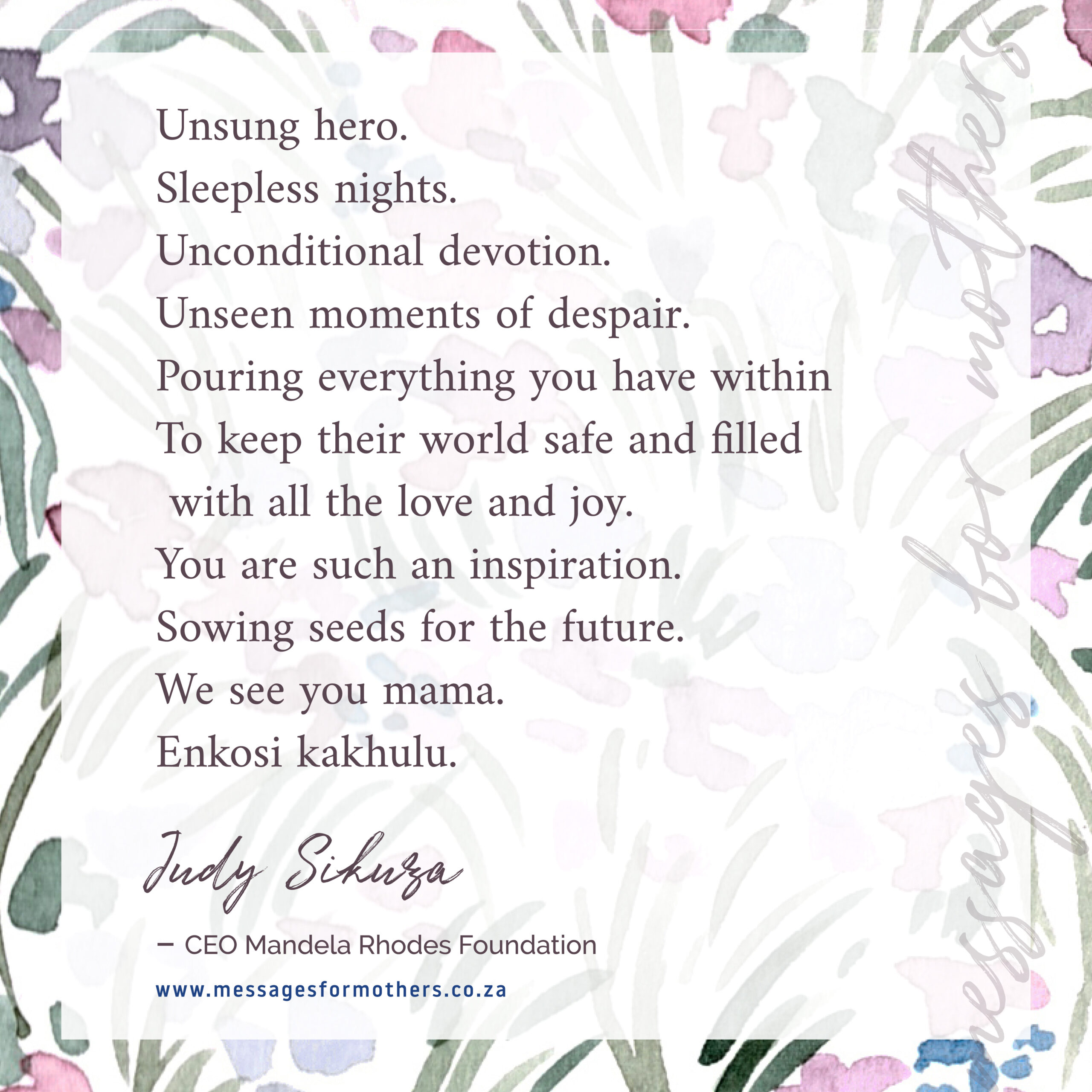 A Love Note from Judy Sikuza - Embrace